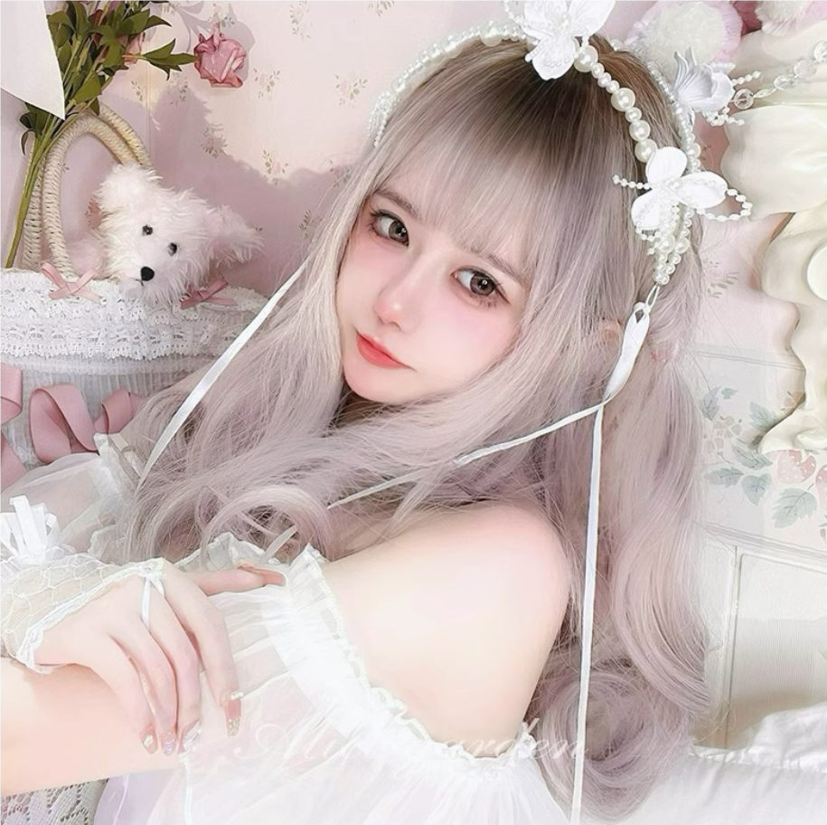 假发女长发网红lolita头顶染色可爱jk长卷发自然头皮时尚日常假发 | Lo研社